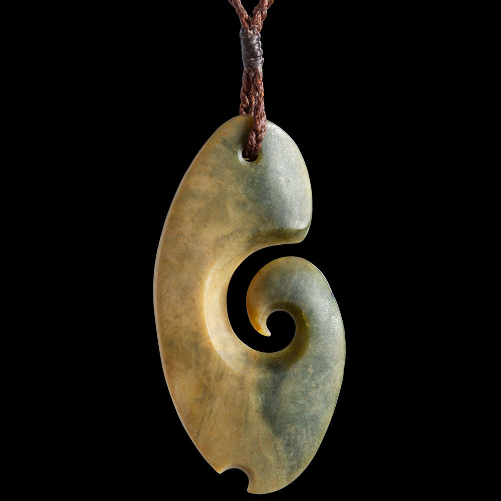 Large Flower Jade Matau by Nick Balme Pendant - Buy Kiwi Direct