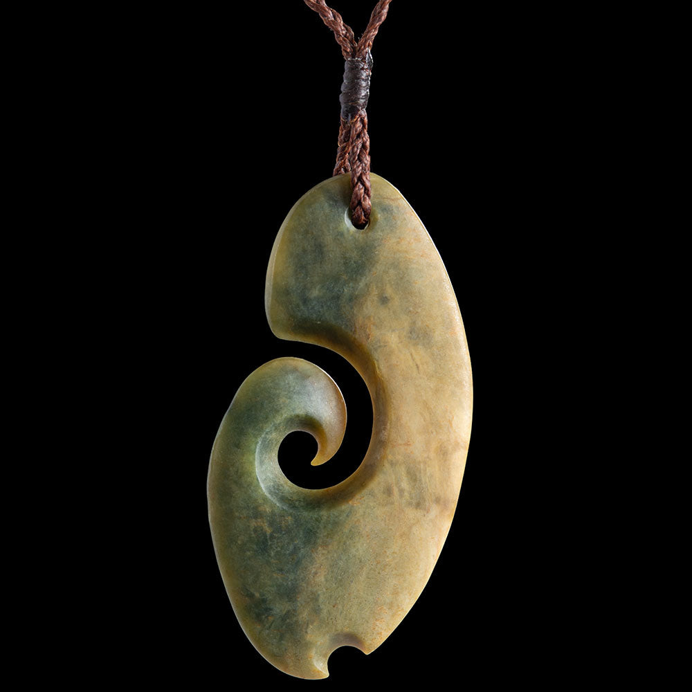 Large Flower Jade Matau by Nick Balme Pendant - Buy Kiwi Direct
