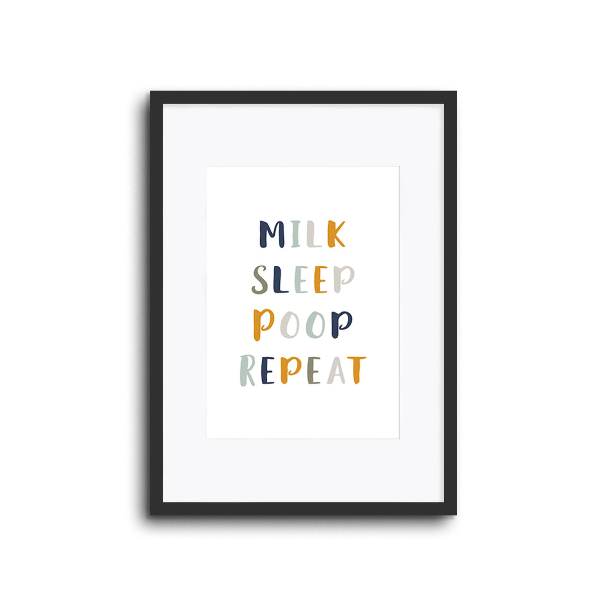 Wall Print | Milk Sleep Poop Repeat - Buy Kiwi Direct